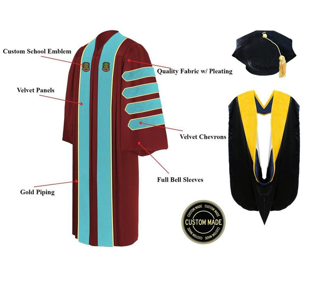 Custom Doctoral Graduation Tam, Gown & Hood Package Doctorate Regalia ...